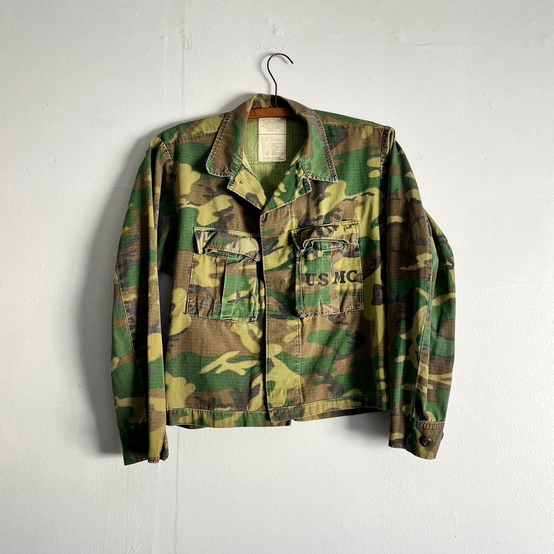 Vintage 70s USMC Camo Cropped Shirt Jacket (size M to L) - Etsy