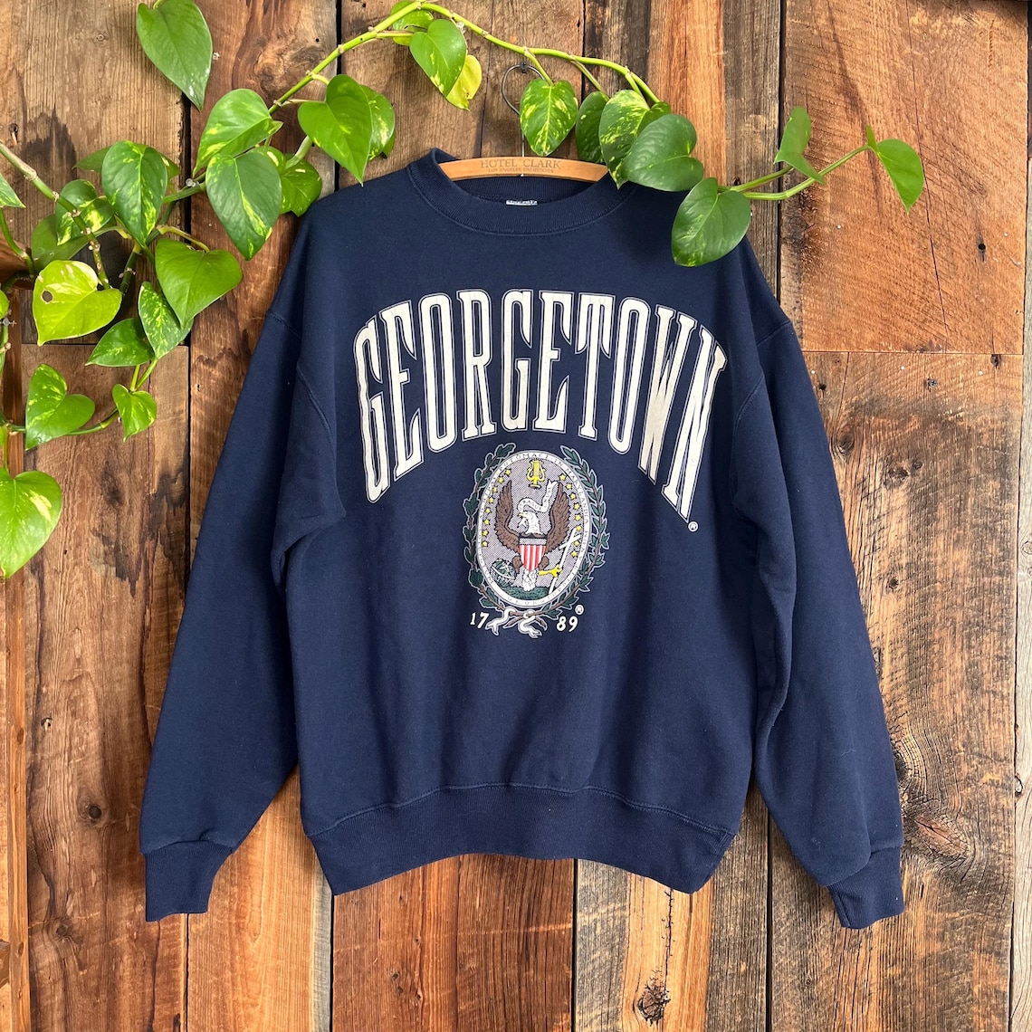 Vintage 90s Georgetown University Sweatshirt Washington DC Size L - Etsy