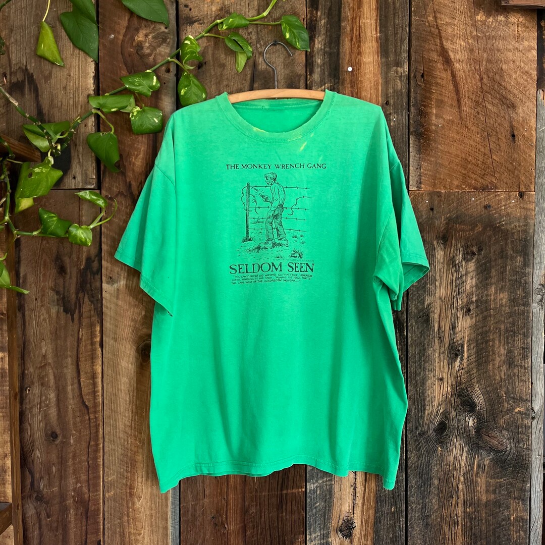 Y2K Monkey Wrench Gang Edward Abbey Robert Crumb Green T Shirt Size L ...