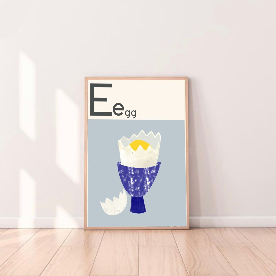 E is for Egg A3, A4 Print, Kitchend Decor, Fine Wall Art, Breakfast ...