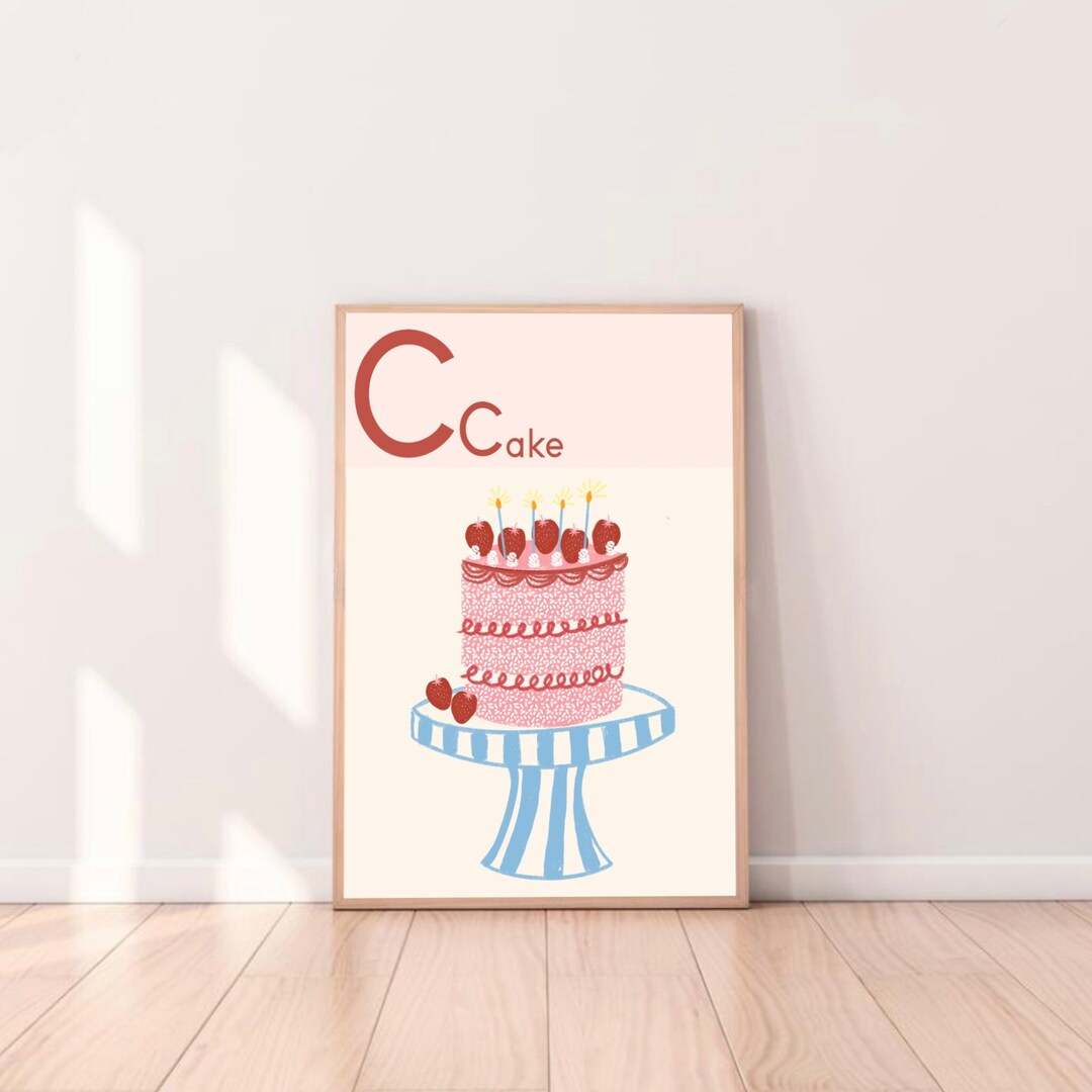 C is for Cake A3, A4 Print, Fine Wall Art, Sweet Art, Sweet ...