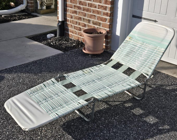 Jelly Folding Chaise Lounge Lawn Chair Cot Mint Geeen White Beach Camp ...