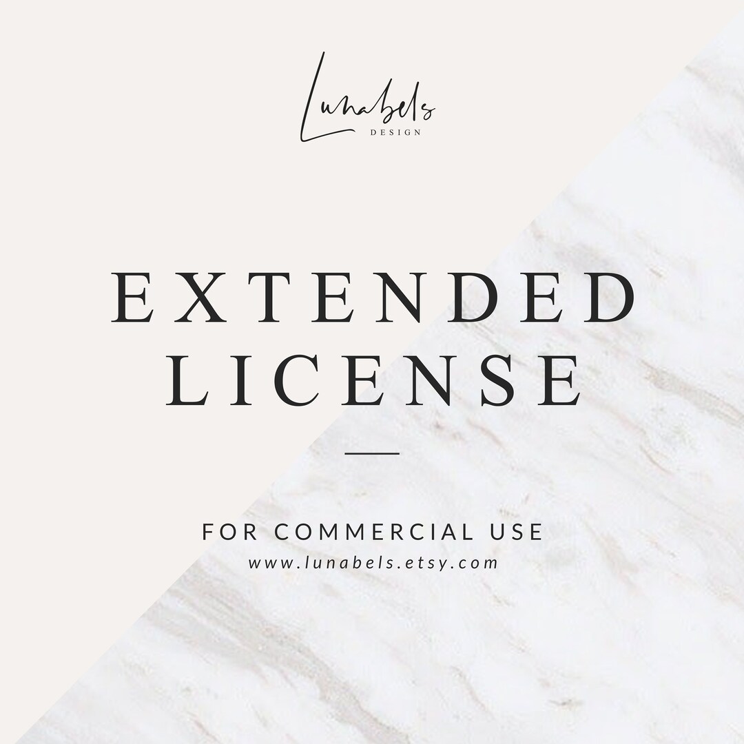 Extended License for Commercial Use, No-credit Required. - Etsy