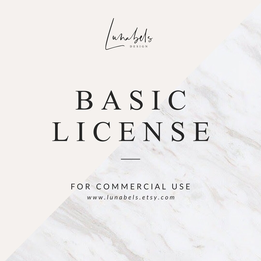 Basic License for Commercial Use, No-credit Required. - Etsy