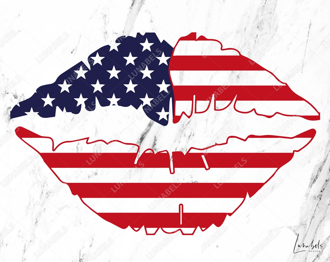 American Flag Lips Svg, Flag Lips Svg, Lips Svg, Girl Lips Svg, 4th of ...