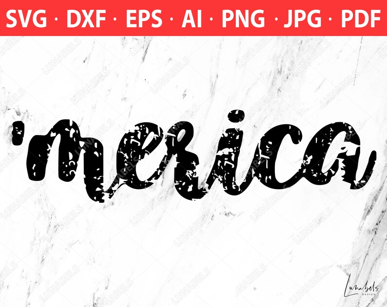 Merica Svg Merica Distressed Font Merica Clipart 4th of - Etsy