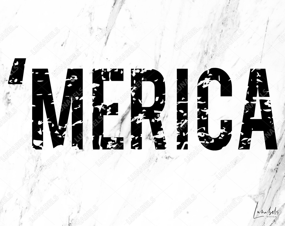 Merica Svg, Merica Distressed Font, Merica Clipart, 4th of July Svg ...