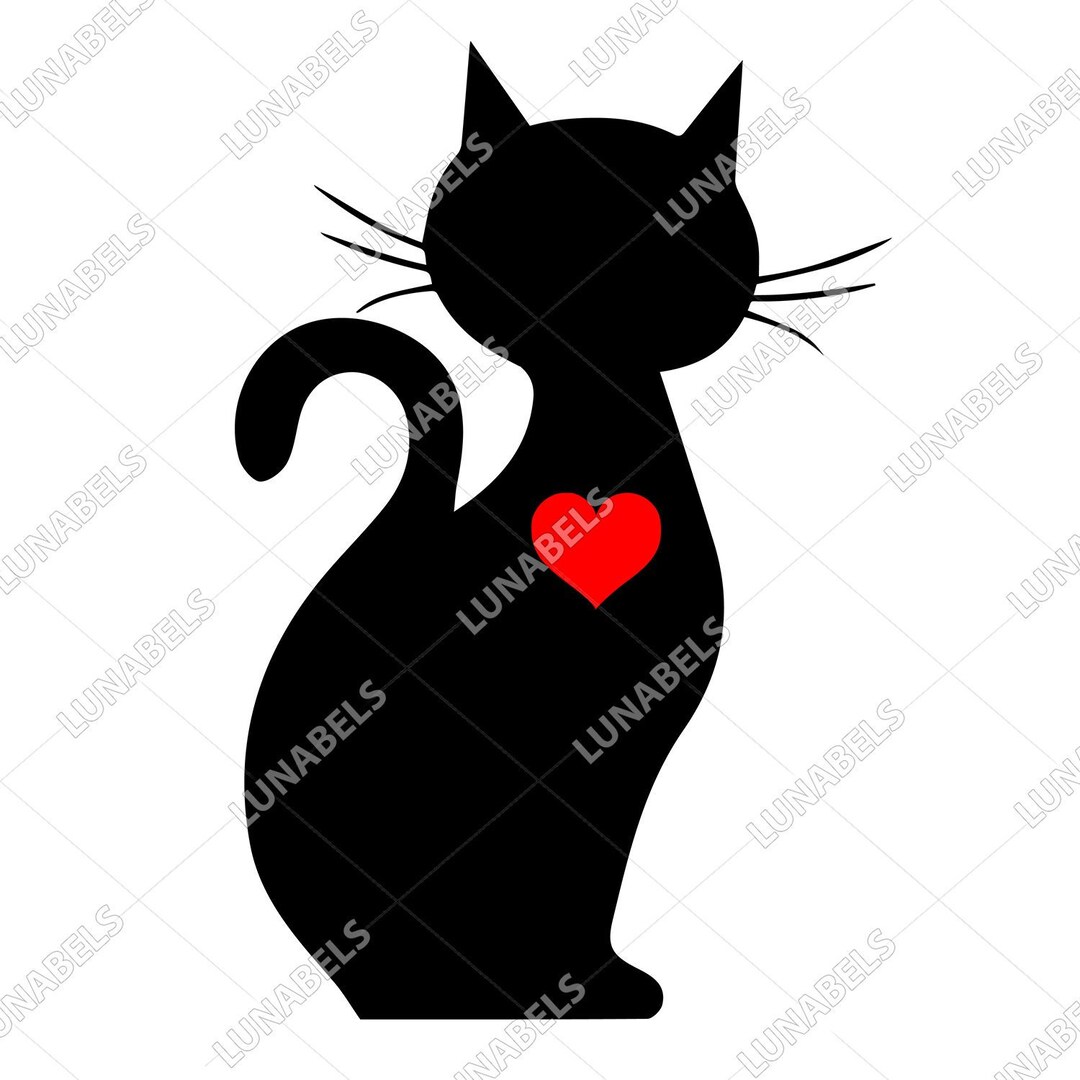 Cat SVG, Cute Cat Svg, Cute Kitty Svg, Cat Heart Svg, Cat Clipart, Cat ...