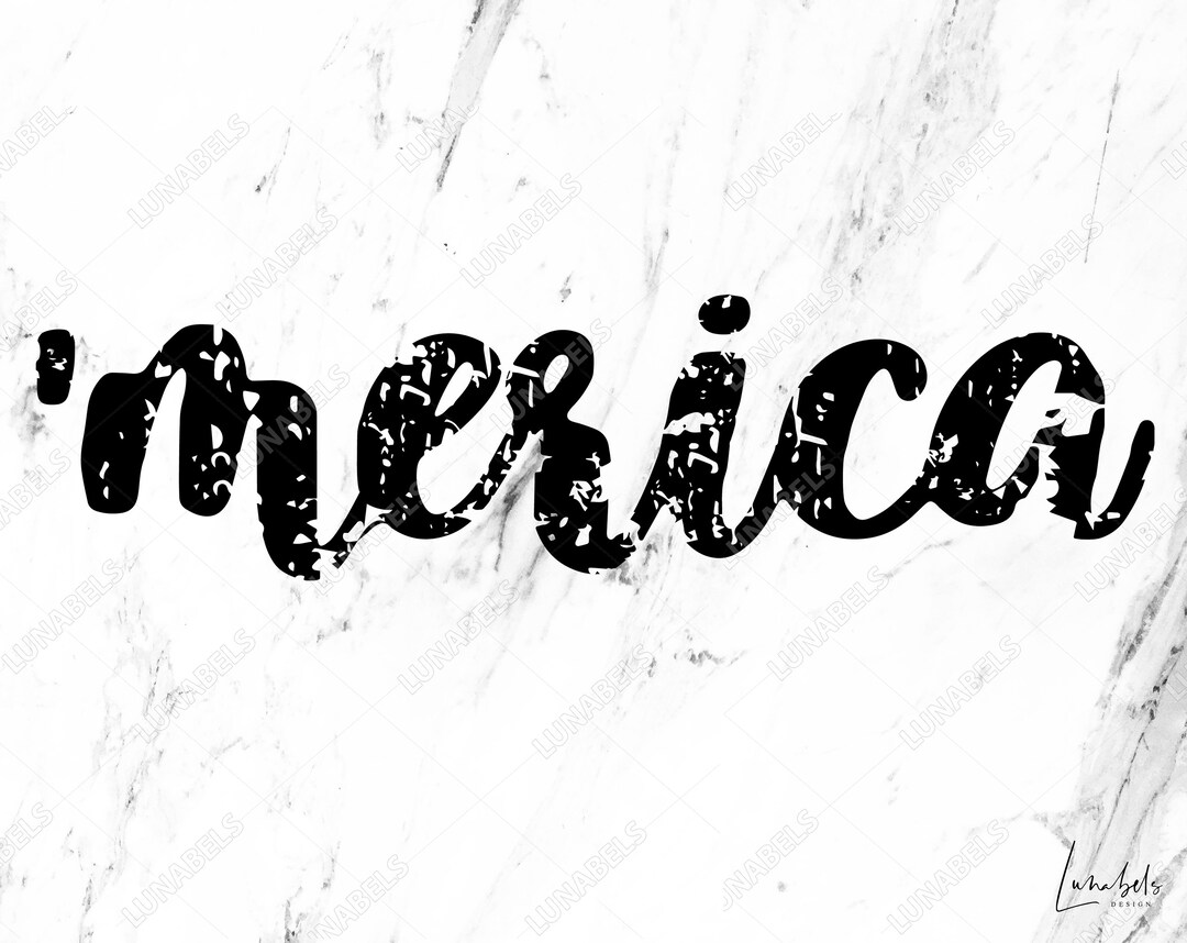 Merica Svg, Merica Distressed Font, Merica Clipart, 4th of July Svg ...