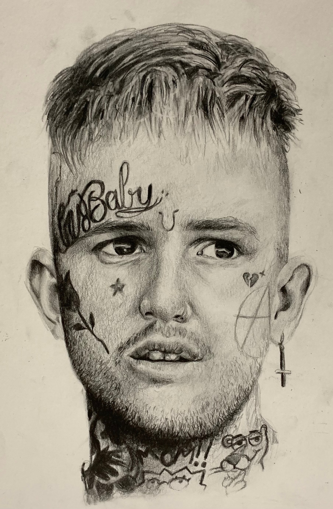ORIGINAL Lil Peep Graphite Drawing - Etsy