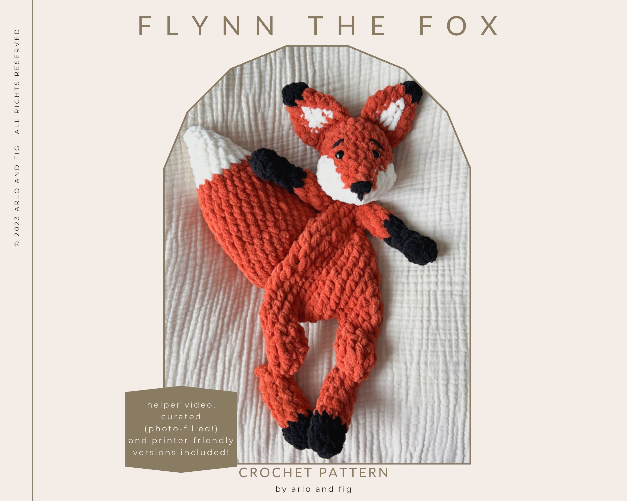 CROCHET PATTERN: Flynn the Fox, Fox Lovey, Crochet Fox Pattern, Fall ...