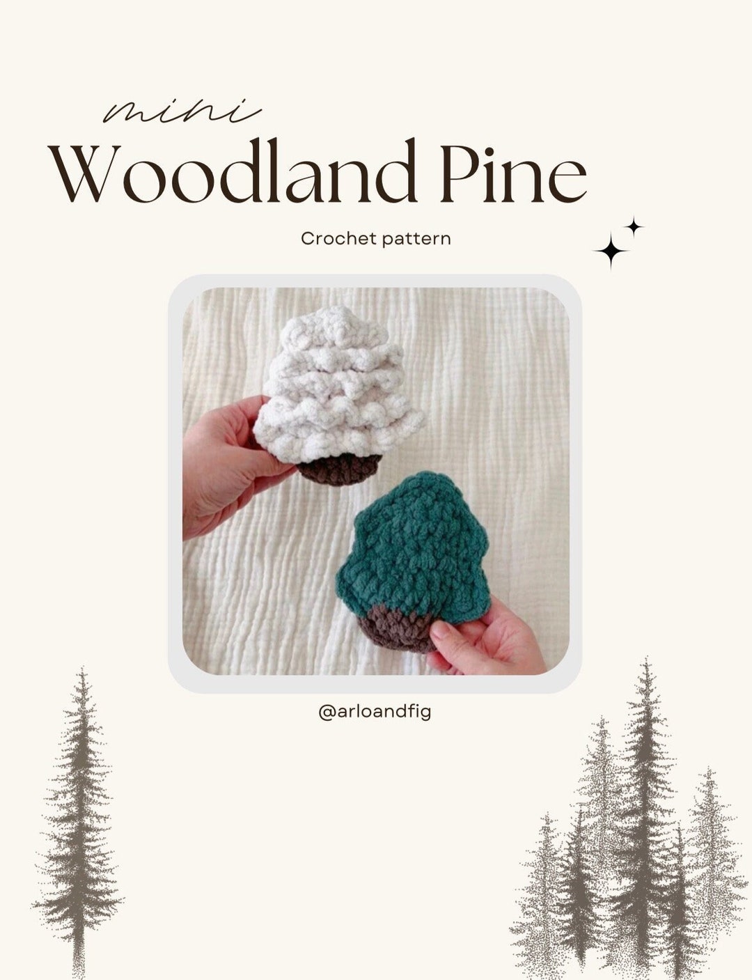 CROCHET PATTERN: Mini Woodland Pine, Crochet Tree Pattern, Christmas ...