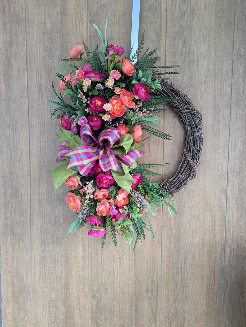 Spring Flower Wreath/wreath for Spring/ Mothers Day/floral Wreath/ - Etsy