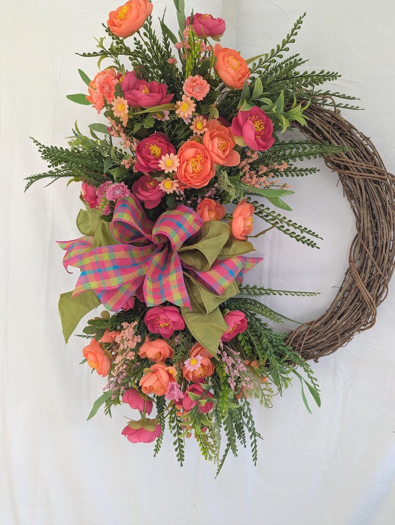 Spring Flower Wreath/wreath for Spring/ Mothers Day/floral Wreath/ - Etsy