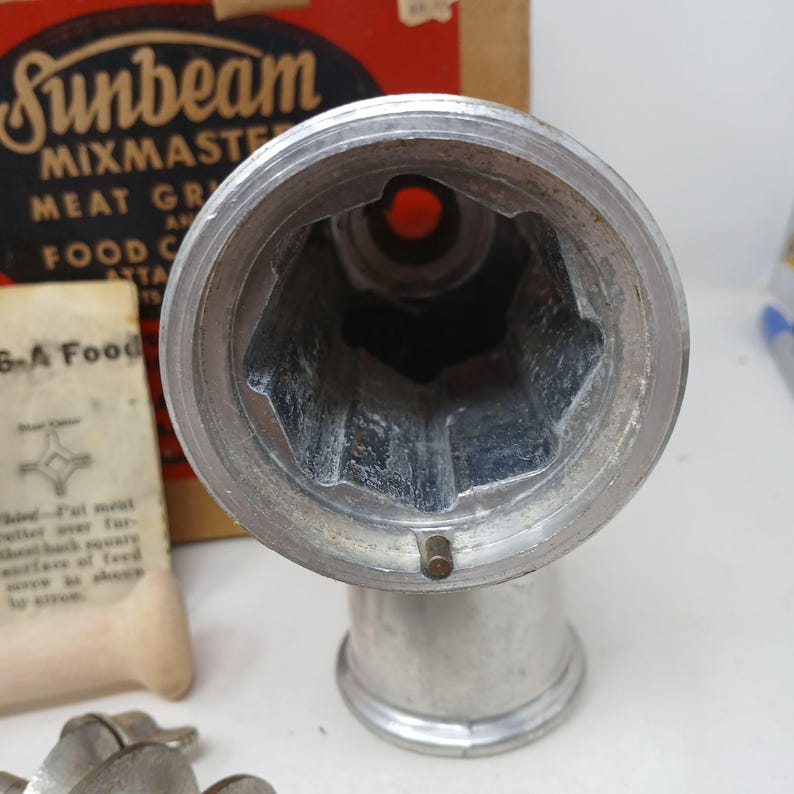 Sunbeam Mixmaster Meat Grinder and Food Chopper Attachment FW6A Vintage ...