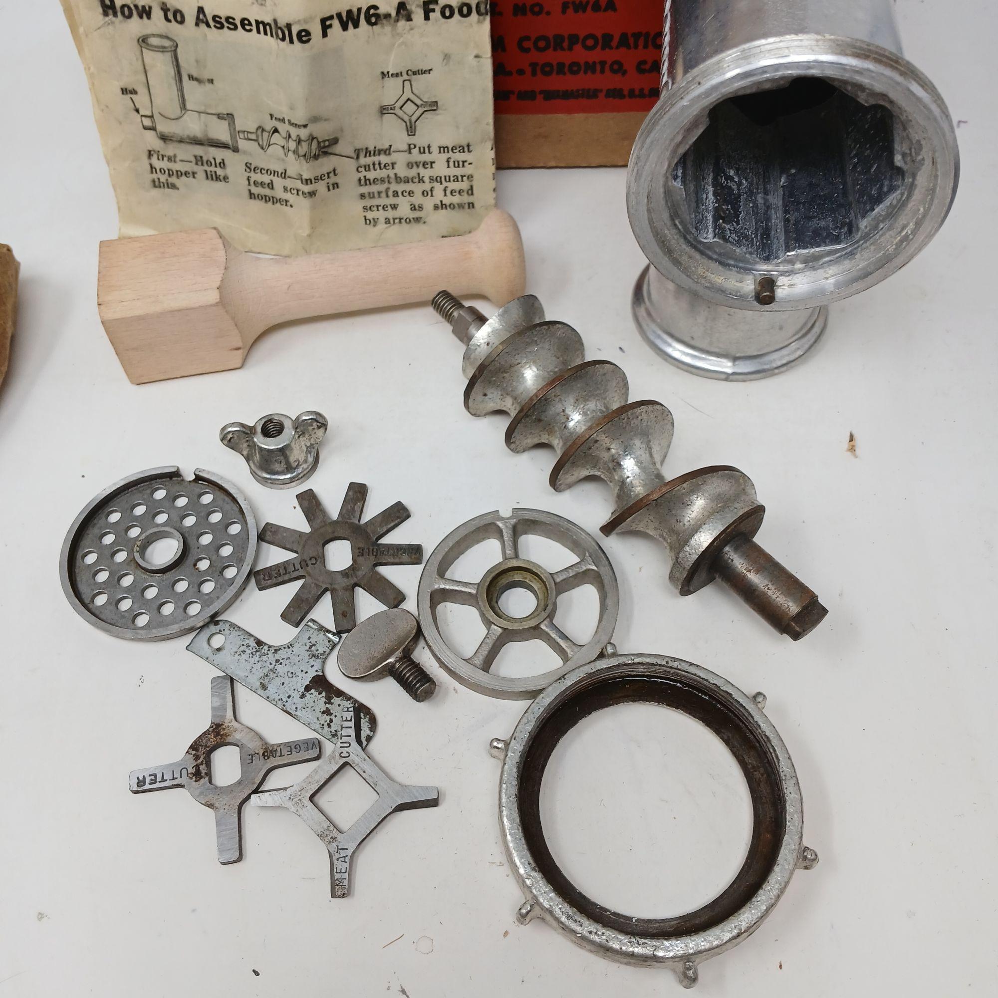 Sunbeam Mixmaster Meat Grinder and Food Chopper Attachment FW6A Vintage ...