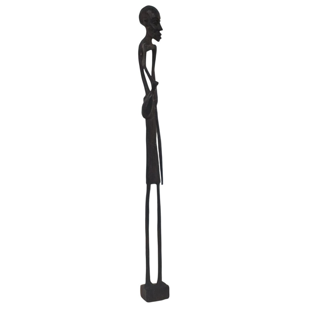 Hand-carved Wooden African Thinking Man Stick Figurine Man Detailed 9 ...