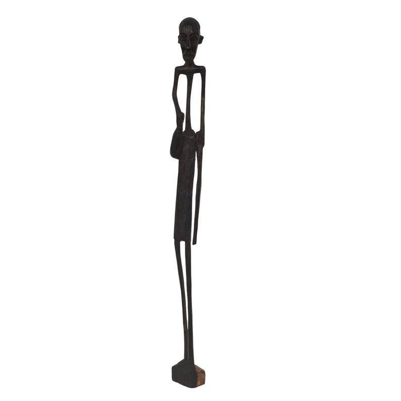 Hand-carved Wooden African Thinking Man Stick Figurine Man Detailed 9 ...