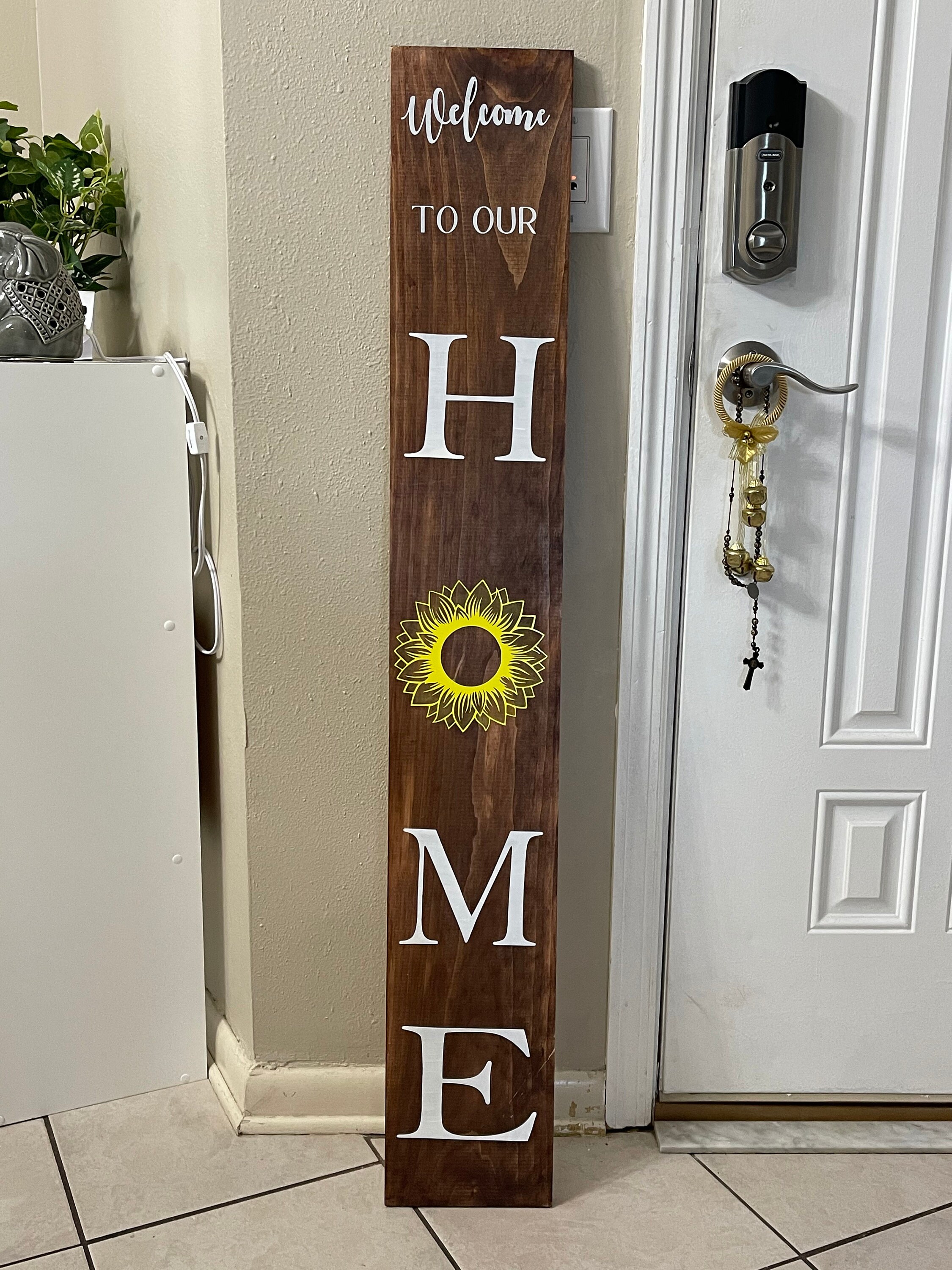 Welcome to Our Home Sign, Wreath Sign, Wood Sign With Wreath, Welcome ...