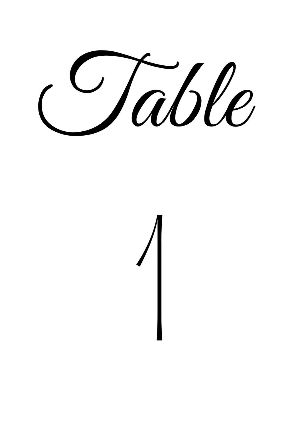 5x7 Table Numbers 1-20 Instant Download Printable , Printable Table ...