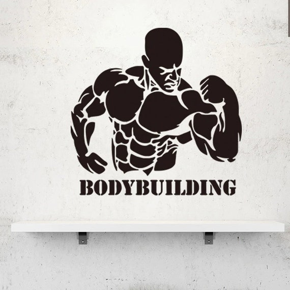 Muscular man/BodyBuilding Wall Sticker for Fitness exercise | Etsy