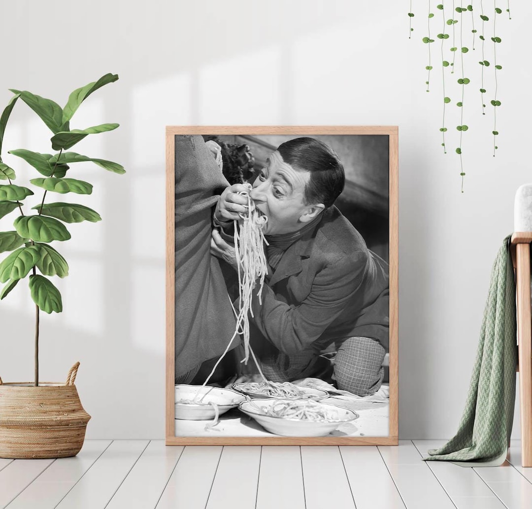 Toto Eating Pasta Black & White Vintage Old Retro Photography ...