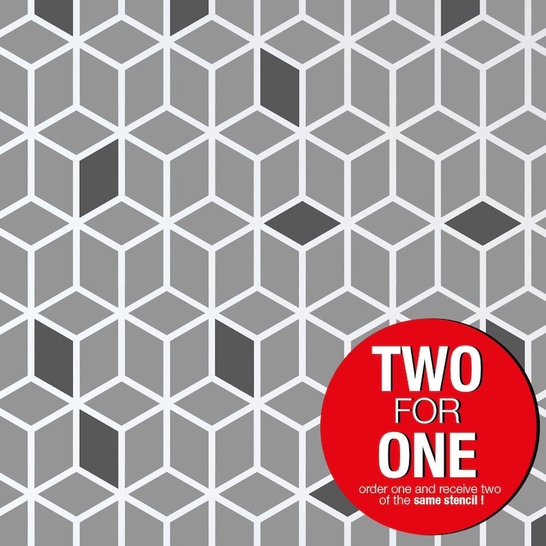 Cube Geometric Wall STENCIL Modern Wall Stencils for - Etsy