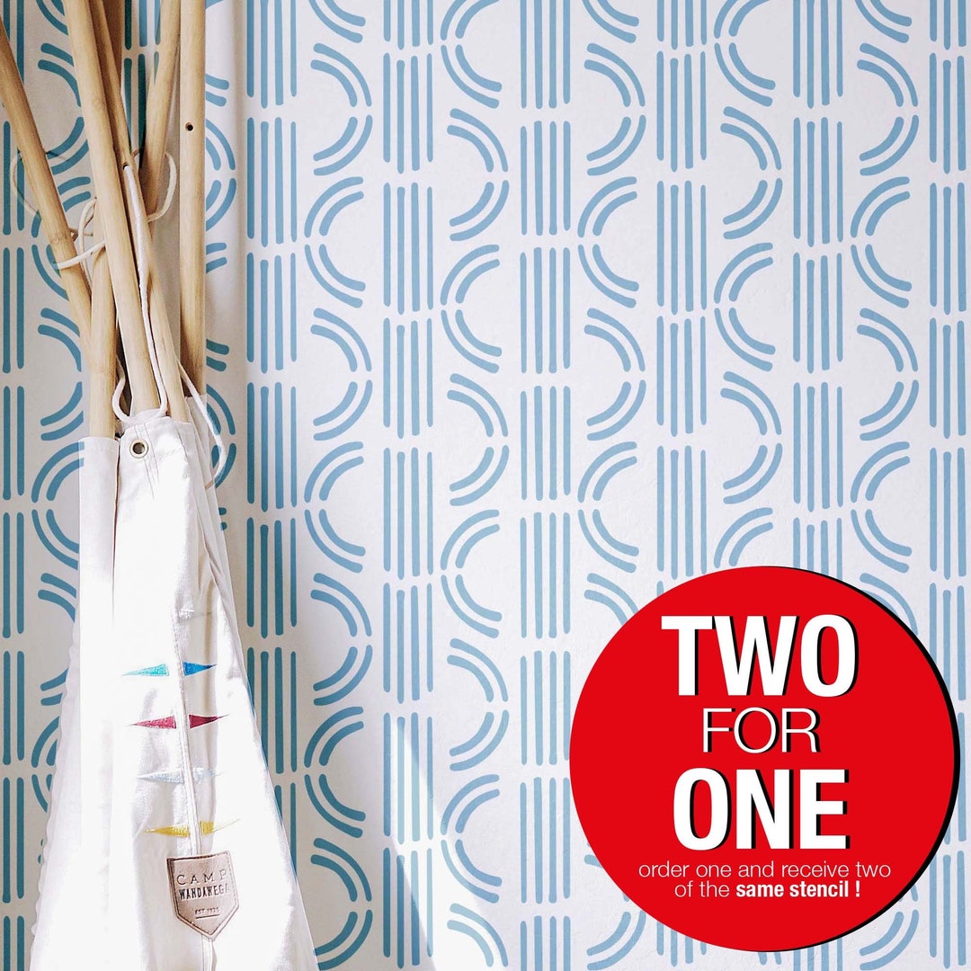 Myra Geo Wall Stencil , Large WALL STENCIL, Modern Wall Stencils for ...