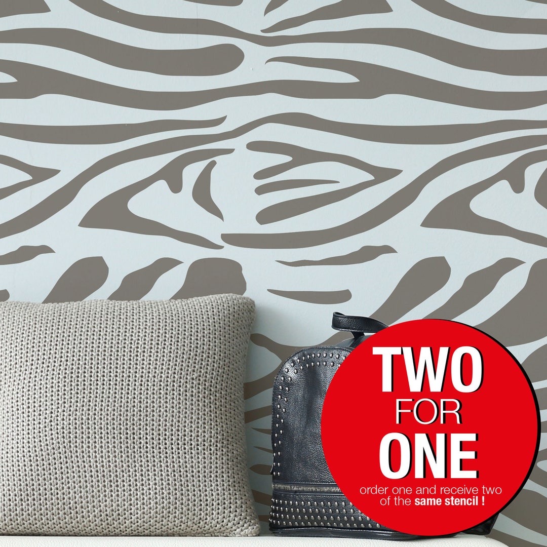 Zebra Pattern, ZEBRA WALL STENCIL, Modern Wall Stencils for Painting ...