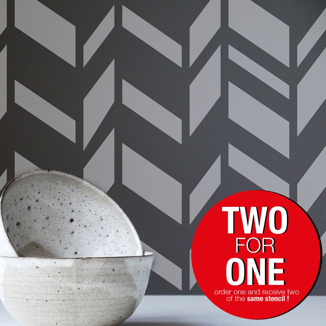 Chevron Vl - LARGE WALL STENCIL - Modern Geometric Wall Stencils for ...