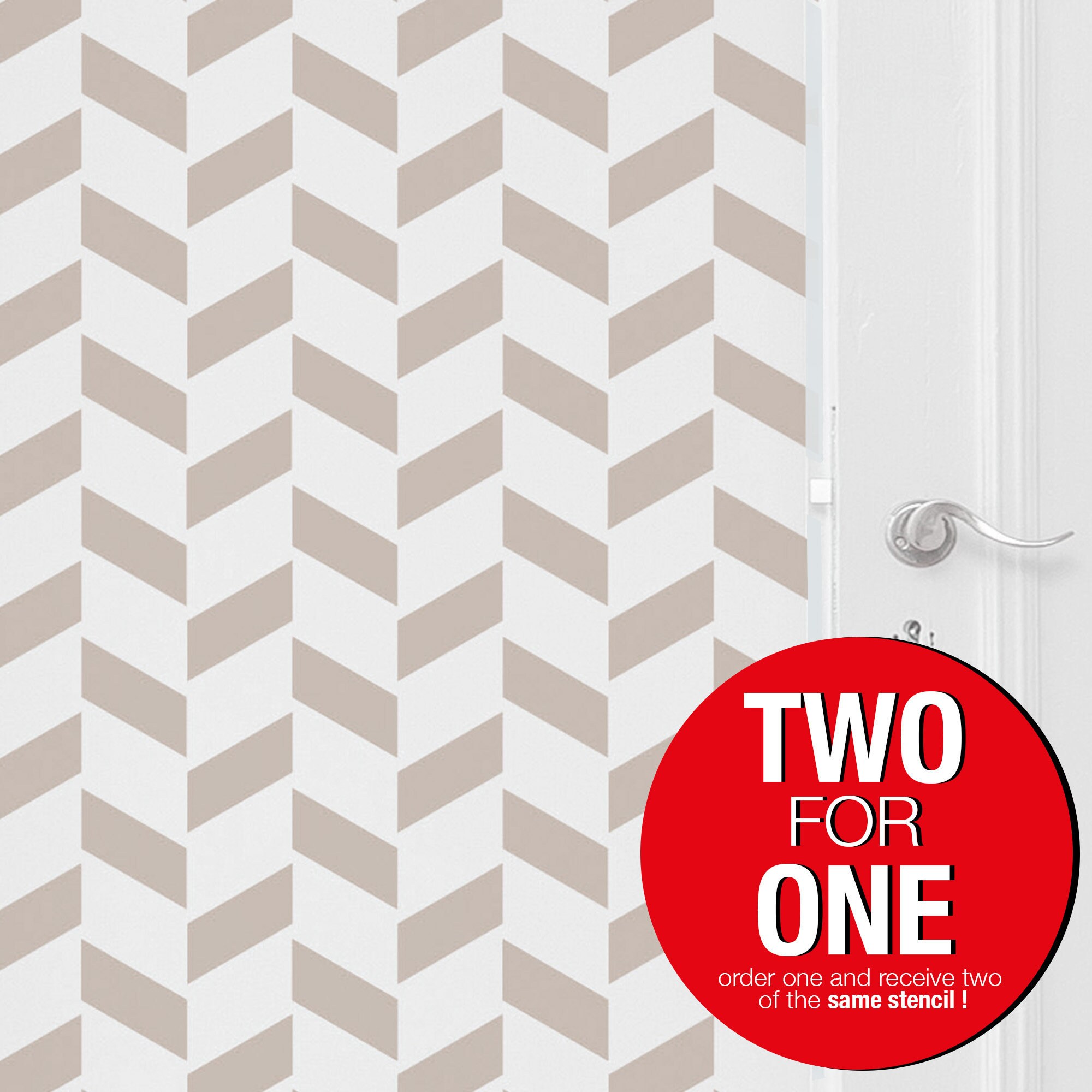 Chevron Lllherringbone WALL STENCIL Modern Wall Stencils for | Etsy