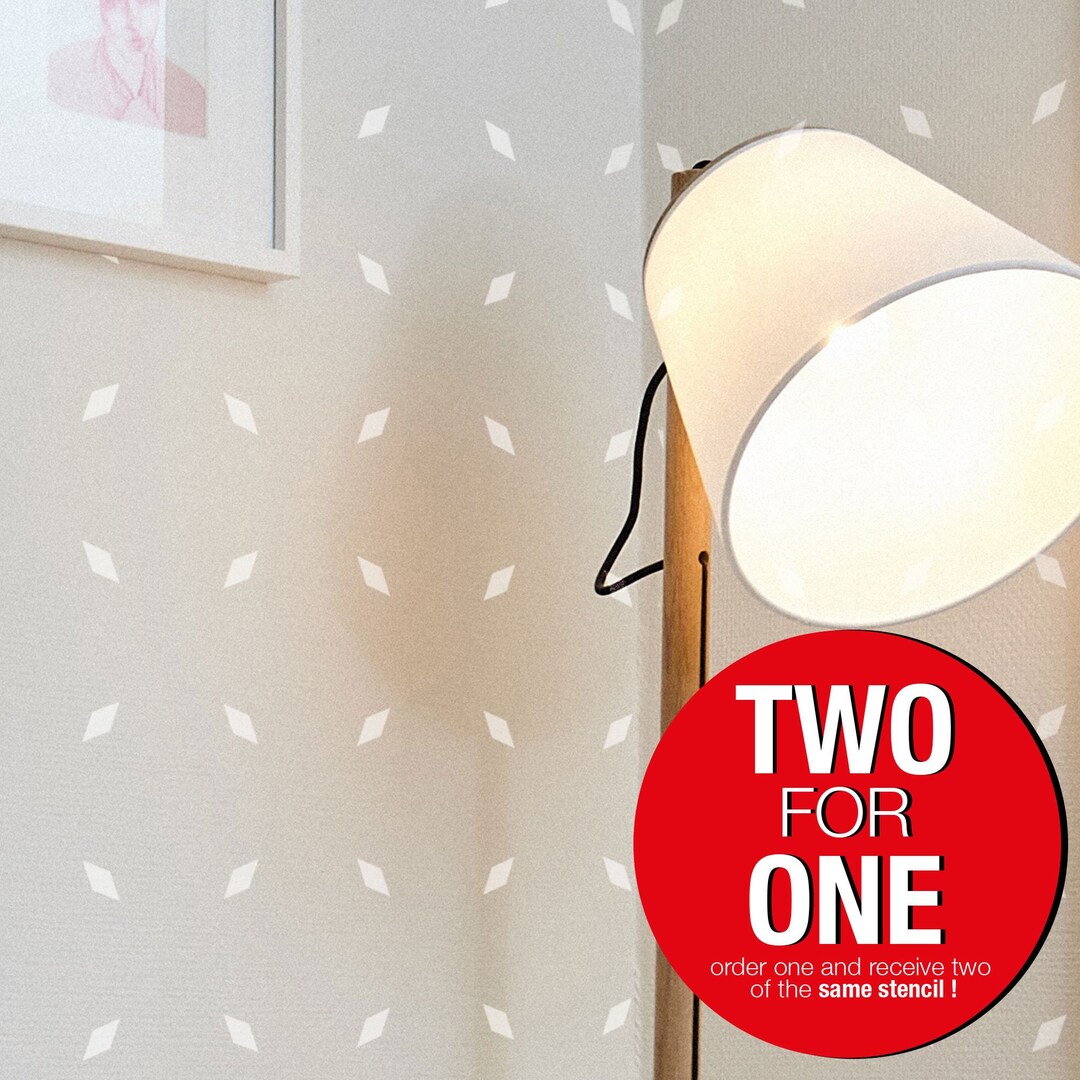 Diamonds Minimal Pattern, Large WALL STENCIL, Modern Wall Stencils for ...