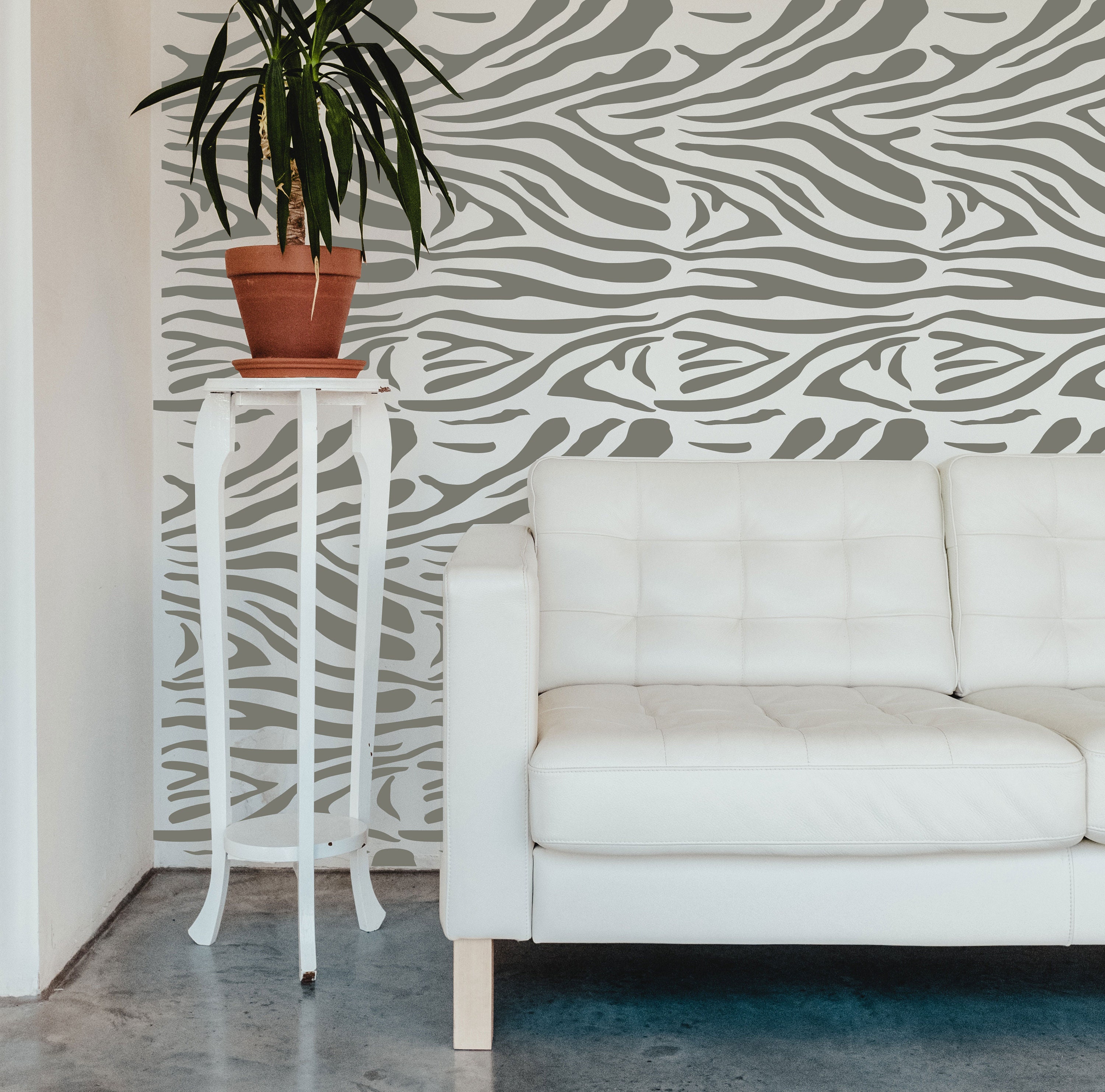 Zebra Pattern ZEBRA WALL STENCIL Modern Wall Stencils for - Etsy