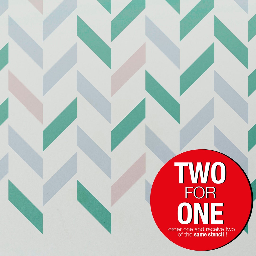 Chevron L, HERRINGBONE WALL STENCIL, Modern Wall Stencils for Painting ...