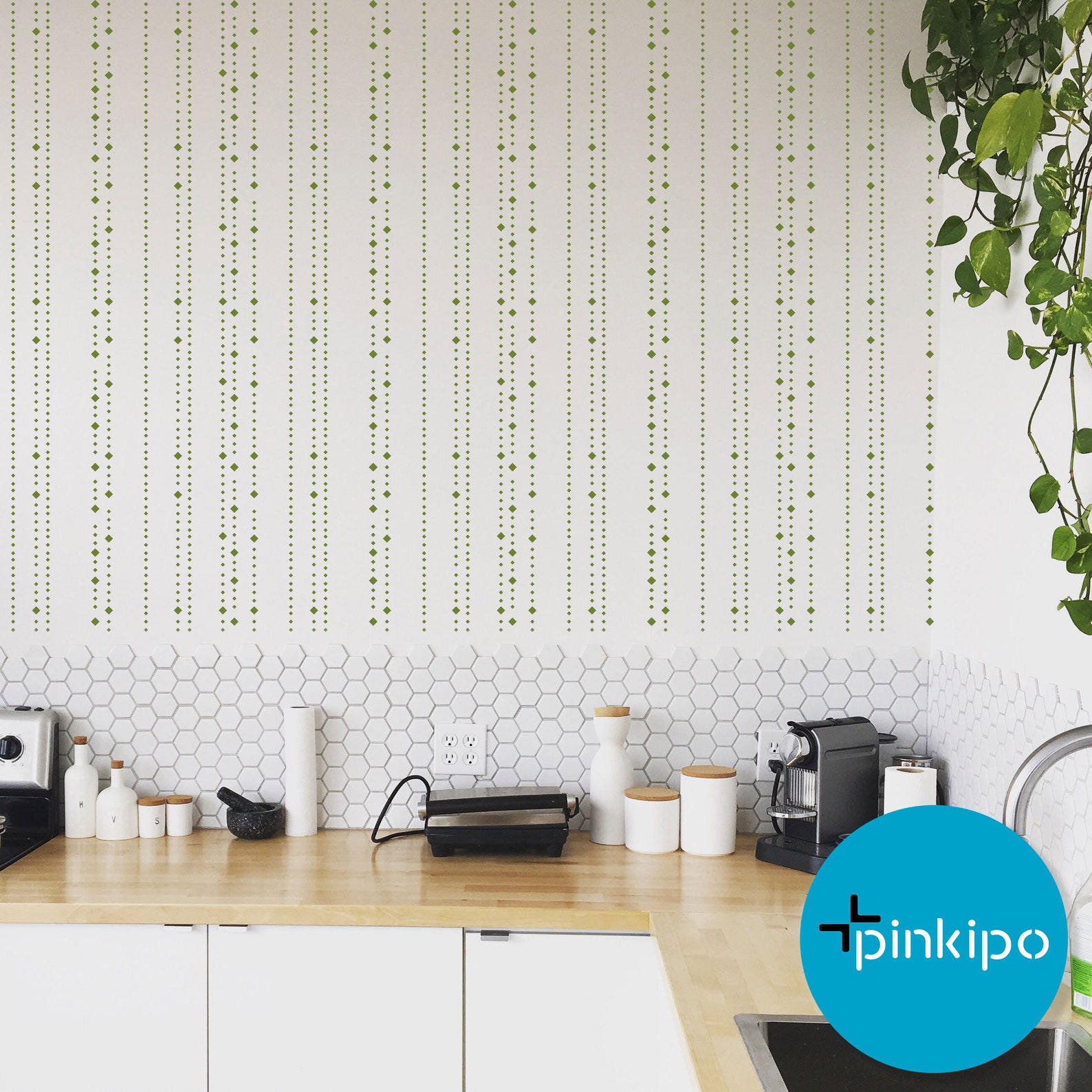 Diamond Strips Geometric Wall Stencil, Reusable Allover Pattern ...