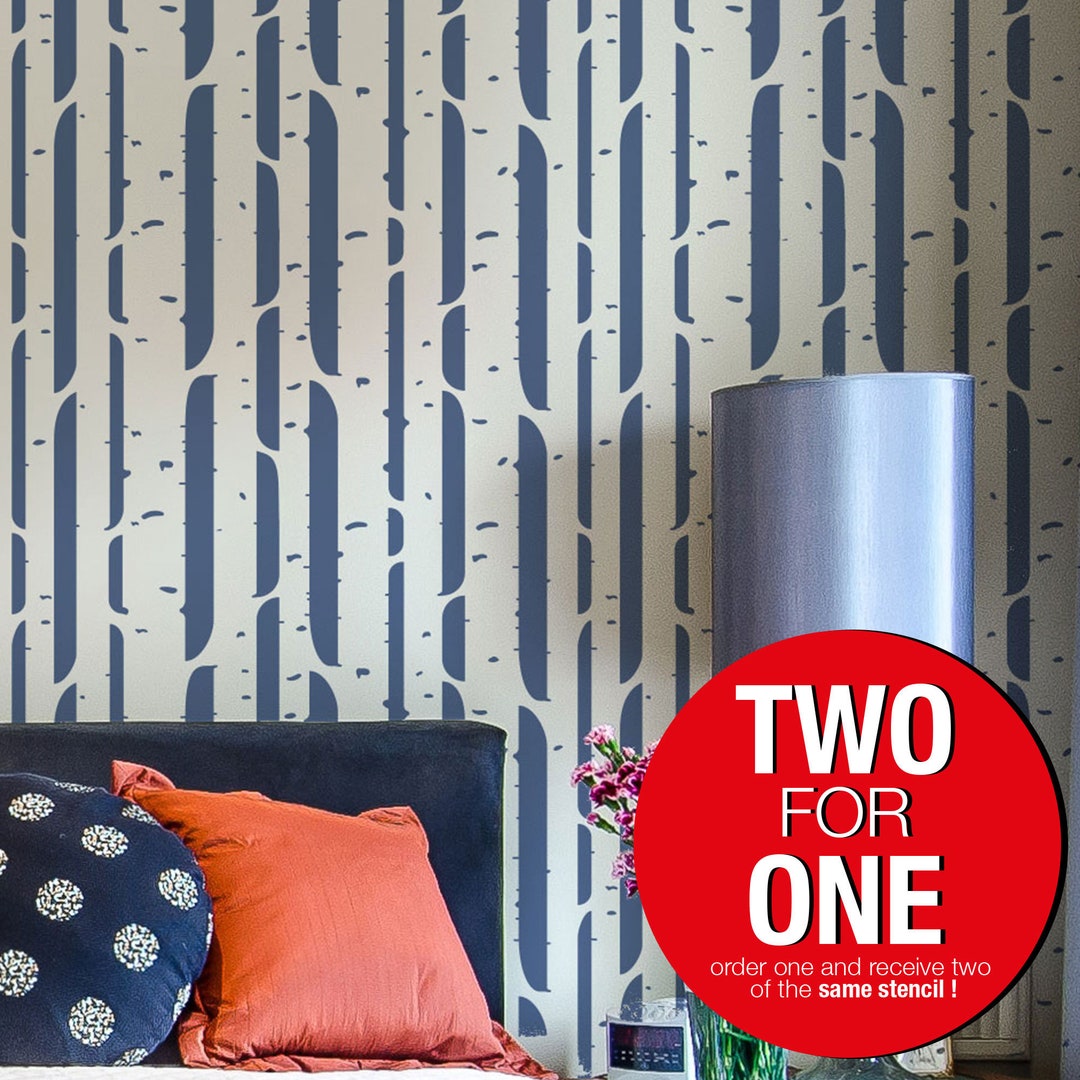 BIRCH Tree Stencil, Large WALL STENCIL, Modern Geometric Wall Stencils for Painting, Stencils ...