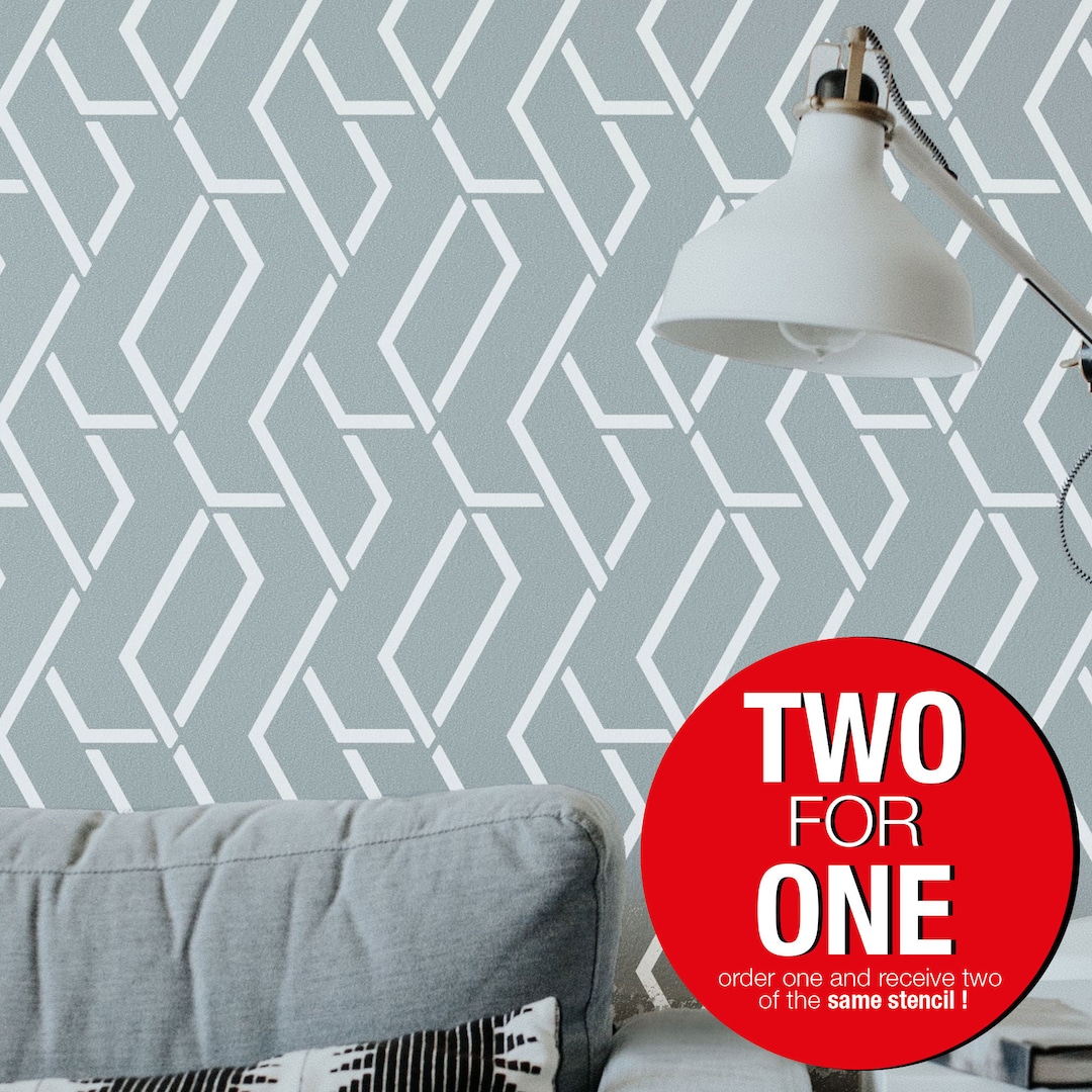Trapezoid Geometric Wall Stencil, Reusable Mylar Painting Stencil for ...