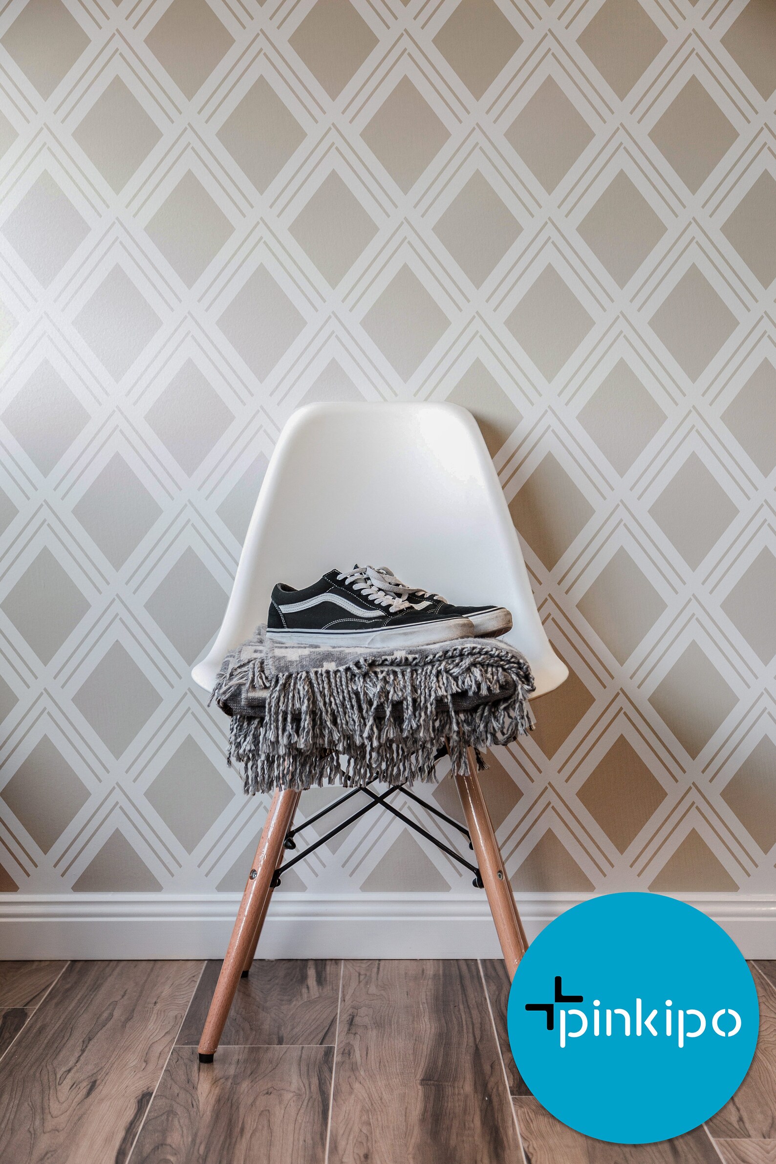 Diamonds Art Deco GEOMETRIC WALL STENCIL Modern Wall | Etsy