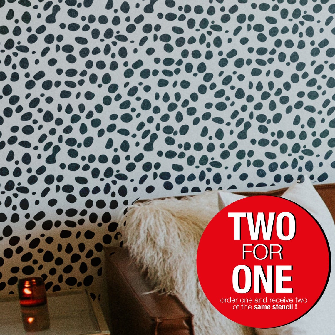 Dalmatian Spots LARGE WALL STENCIL Modern Wall Stencils | Etsy