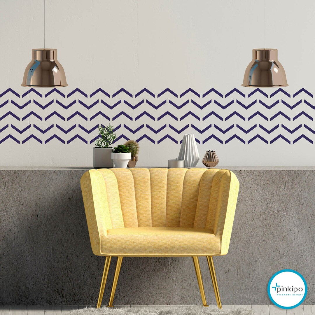 Chevron V - WALL STENCIL Modern Wall Stencils for Painting - Stencils ...