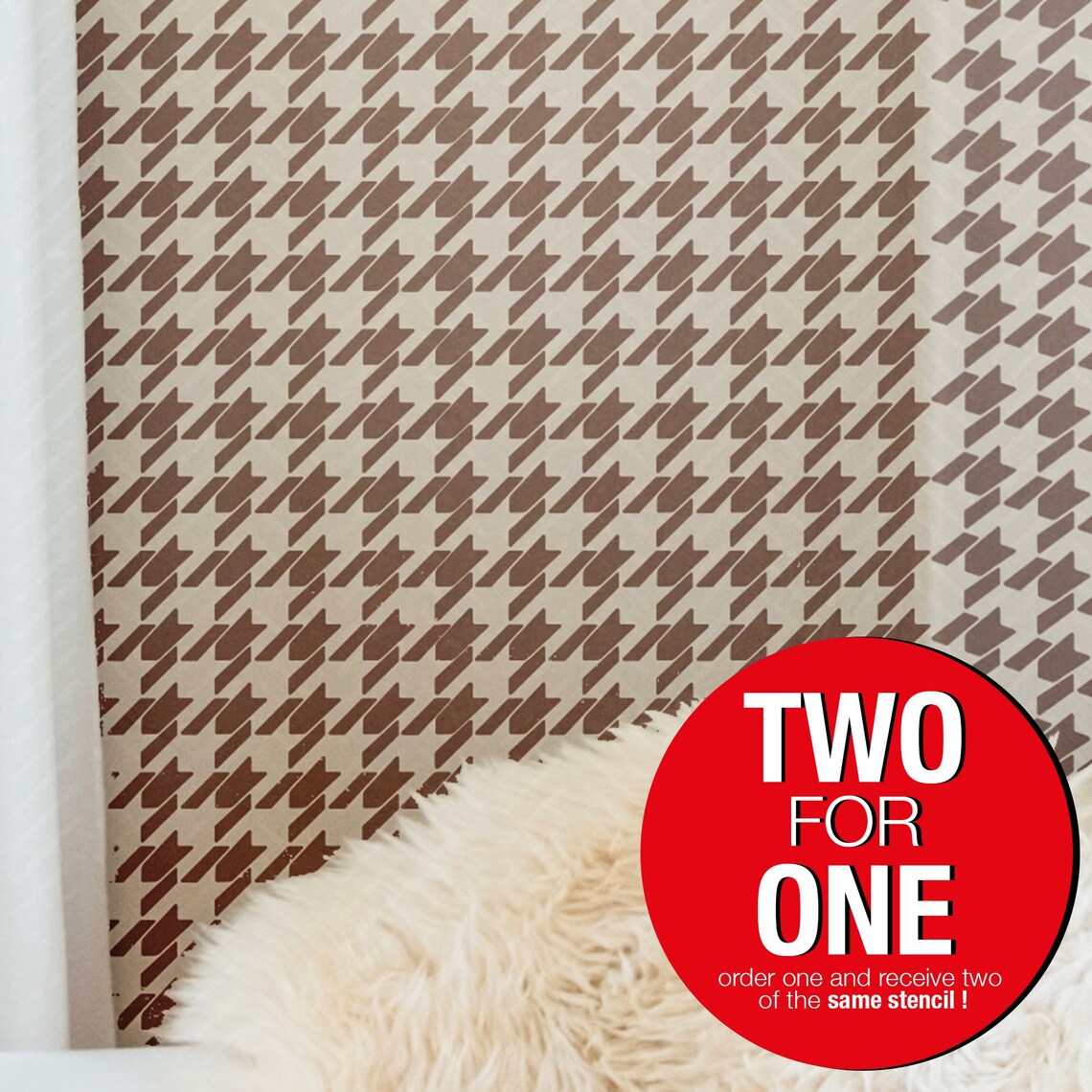 Houndstooth LARGE WALL STENCIL Modern Wall Stencils for - Etsy