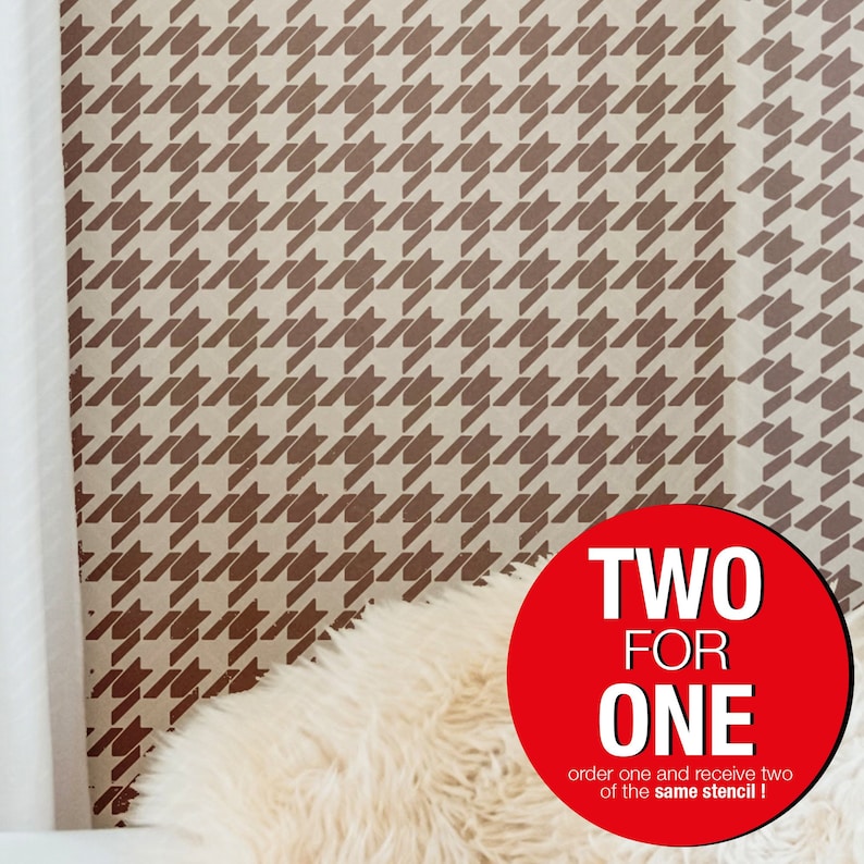 Houndstooth LARGE WALL STENCIL Modern Wall Stencils for | Etsy