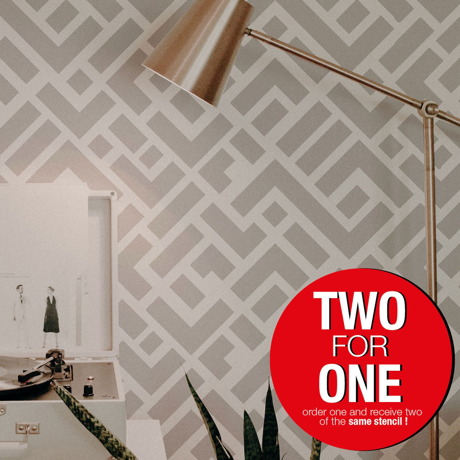 Labyrinth Wall STENCIL Modern Wall Stencils for Painting | Etsy