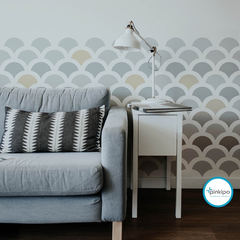 Minimal Drop - WALL STENCIL Geometric Modern Wall Stencils for Painting ...