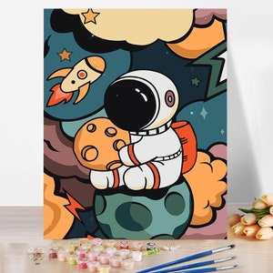 Paint by Numbers Space Astronaut Canvas Painting DIY Paint by Number ...