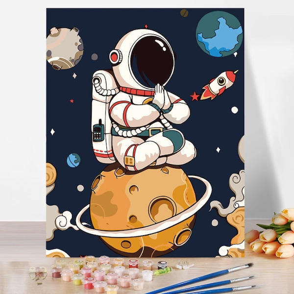 Astronaut Paint by Numbers - Etsy