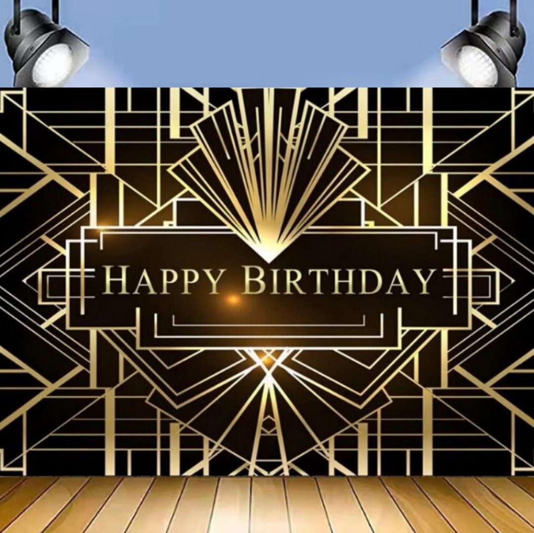 The Great Gatsby Backdrop Gatsby Happy Birthday Party Banner Decoration ...