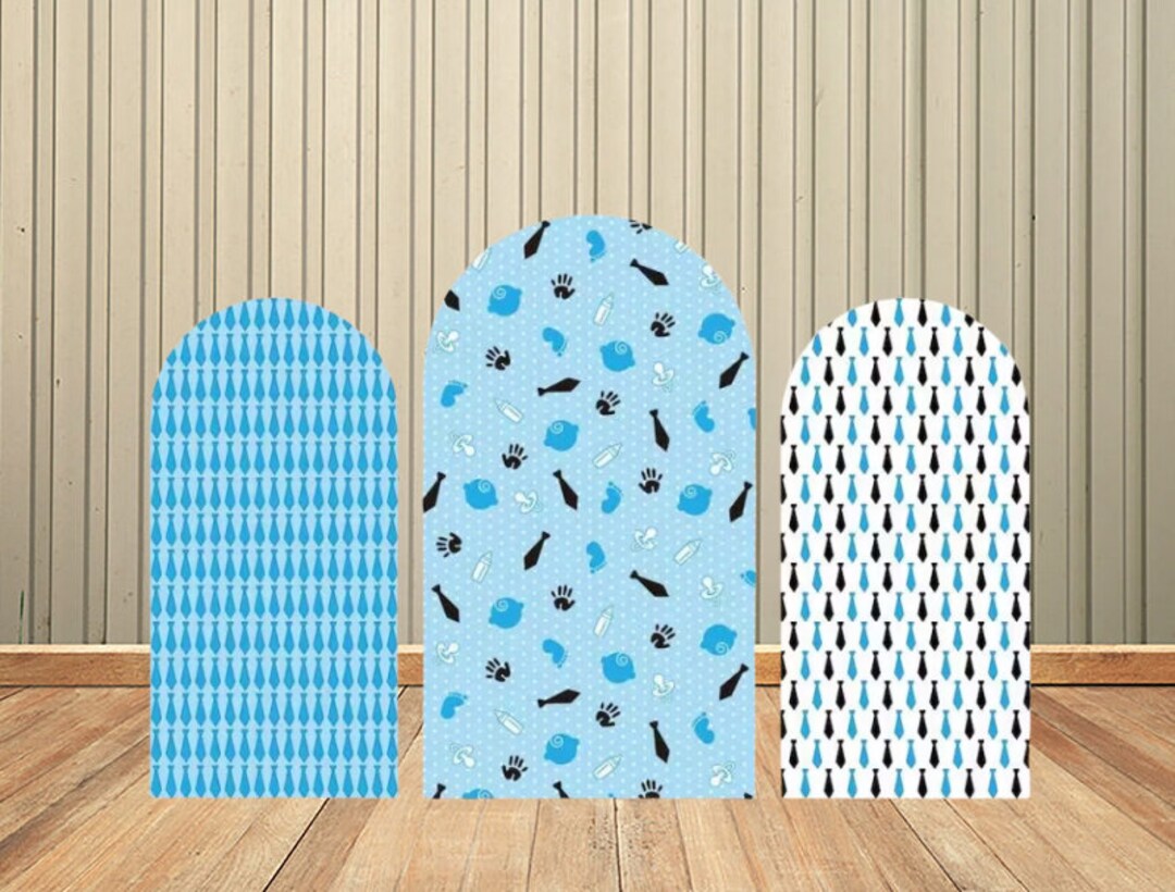 Cartoon Baby Shower Arch Backdrops Cover Boy Ties Birthday Party ...