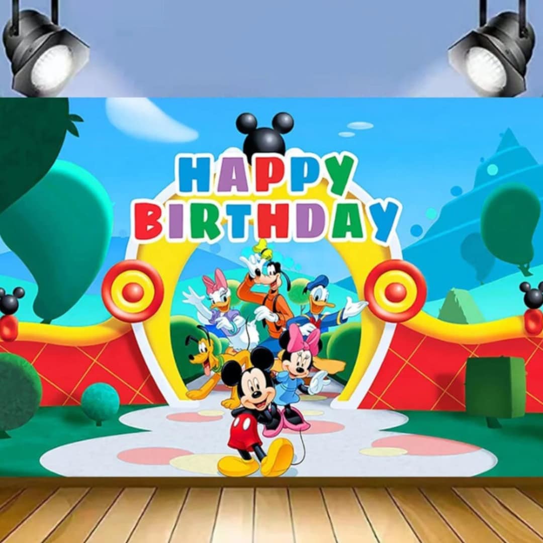 Mickey Mouse Amusement Park Theme Party Photography Backdrop Kids Baby ...