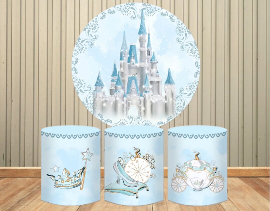 Cinderella Princess Birthday Party Backdrop Girl 1st Birthday Castle ...